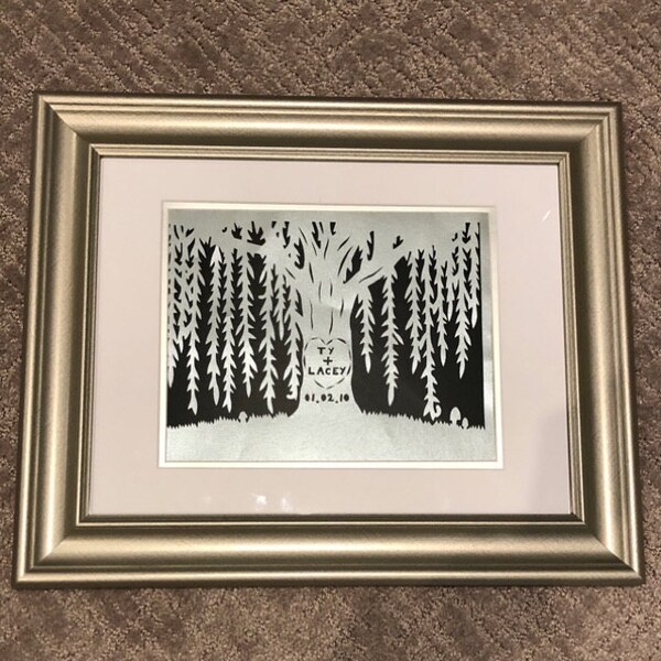 A5 Initials Personalised Custom Wedding Anniversary Willow Tree ...