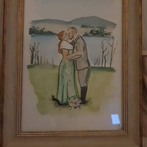 Personalized Hand-painted Couple Portrait, Anniversary Gift - Etsy UK