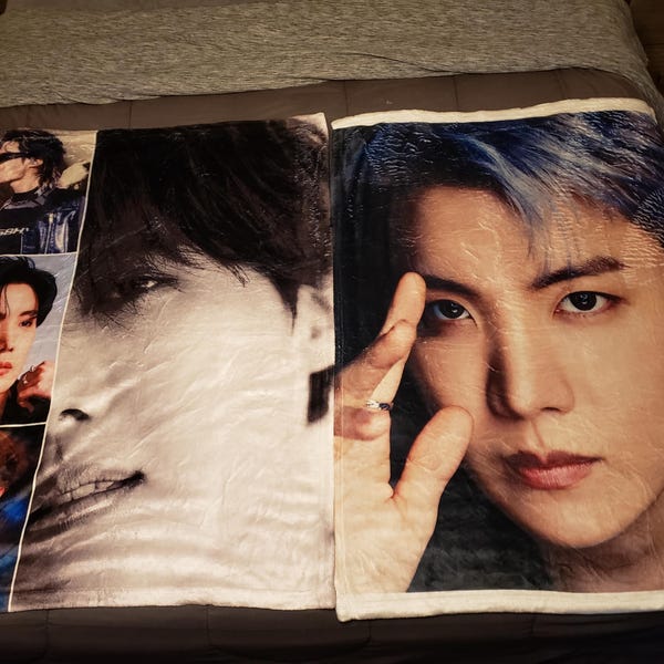 BTS Jimin MUSE Album Promo Blooming Image Velveteen Plush Blanket Throw ...