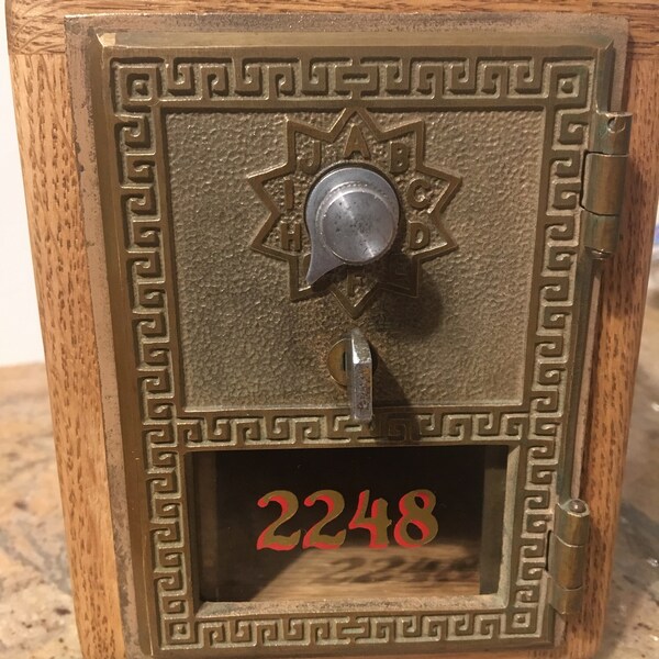 Vintage Oak Post Office Box Bank - Etsy
