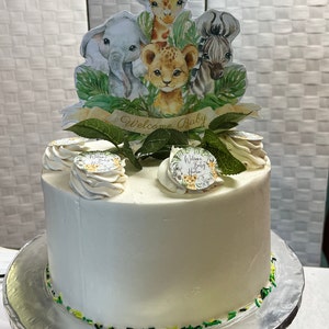 Safari Baby Shower Cake Topper, Safari Animals Centerpiece, Jungle Baby ...