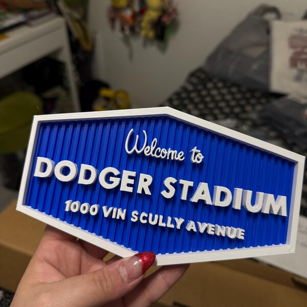 Welcome to Dodger Stadium 3D Printed Sign - for Desk or Wall Display - Etsy