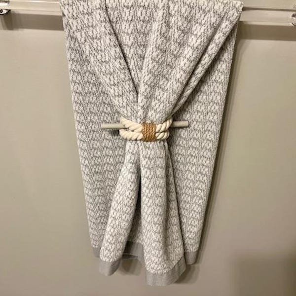 White Cotton Rope Door Stopper - Twisted Three Ropes With Jute Decor ...