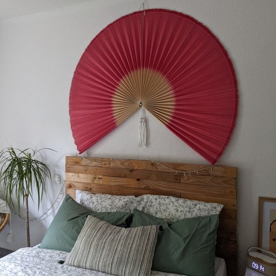 60 Inch Fan Wall Decor Fan Headboard Artichoke Art Giant Bamboo Fan ...