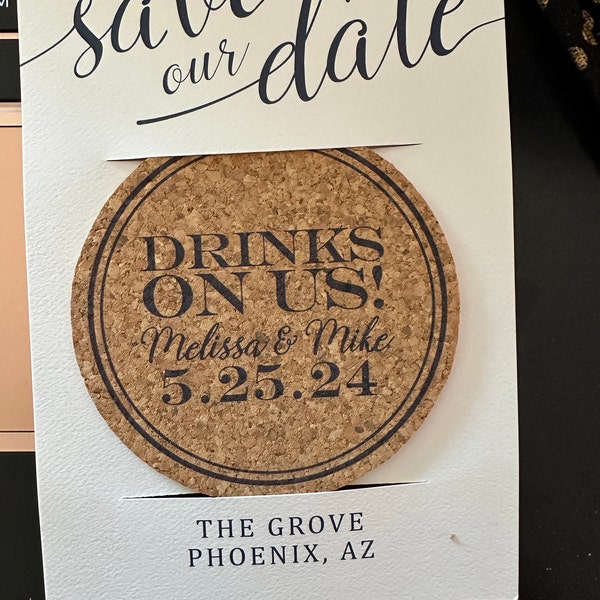 2022 Graduation Party Invitations & Announcement Purple and Gold // Photo Card Cork Coaster Save ...