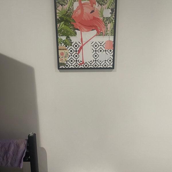 Pink Flamingo on Toilet Bathroom Print, Animal on Toilet Cloakroom Wall ...