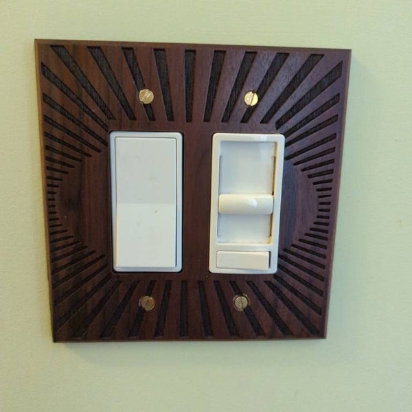 Customizable Walnut Light Switch Plate Cover for Wall Art Natural Wood ...
