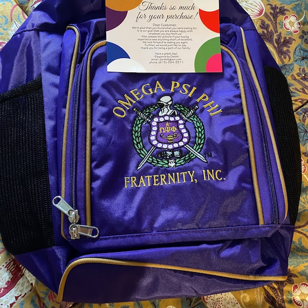 Omega Psi Phi (ΩΨΦ) Fraternity Royal Purple & Old Gold Color Ice Cooler ...