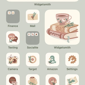 Book Lover App Icons, Bookworm Ios Icons, iPhone Icons for Book Lovers ...
