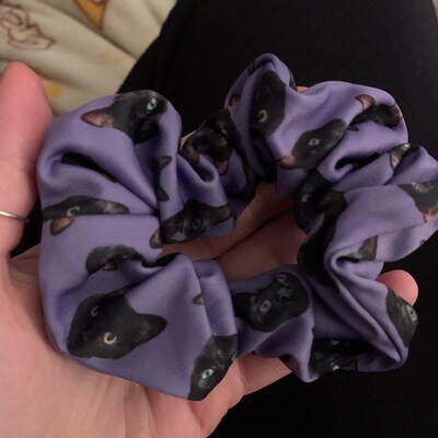 Personalized Cat Faces Scrunchie Hair Tie, Funny Cat Faces Scrunchy ...