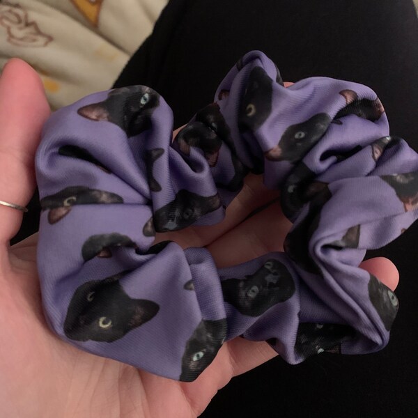 Personalized Cat Faces Scrunchie Hair Tie, Funny Cat Faces Scrunchy ...