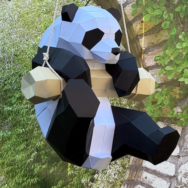 Panda Paper Craft 3d Diy Papercraft Template for Paper Crafting Low ...