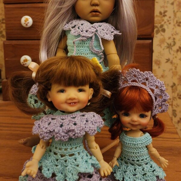 Crochet Dress Set to Fit 7" Riley Kish Dolls Green & White - Etsy