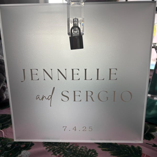 Personalized Name Card Box Wedding Acrylic Card Box With Lock and Key ...