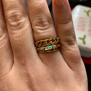 Unique Multi Gemstone Box Ring, 14K Solid Gold Baguette Garnet ...