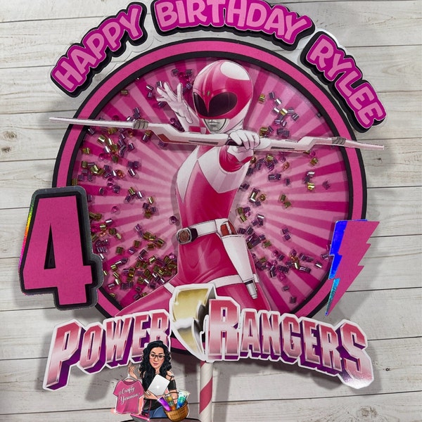 Power Cake Topper, Ranger Cake Topper, Personalized, Shaker Cake Topper ...