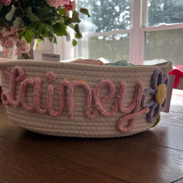 Personalized Name Basket (name Only) | Customized Rope Basket | Custom ...