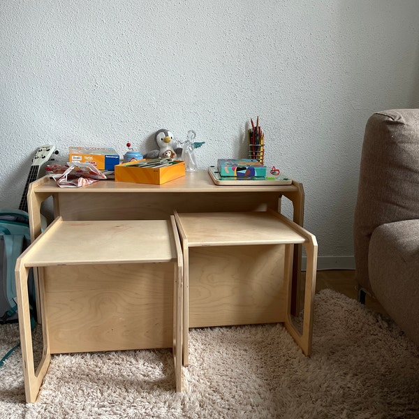 Montessori Wooden Kids Play Table Set, Toddler Table Set OR Preschool ...