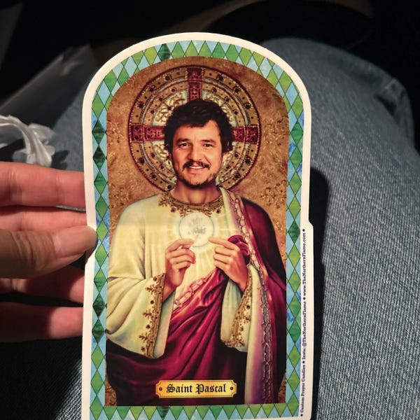Saint Pedro Pascal Celebrity Prayer Candle - Joel Miller, Prince Oberyn ...