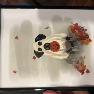 Custom Fall Pet Portrait Ghost Decor Fall Decor Halloween - Etsy