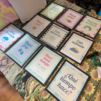 Weather Spanish Vocabulary Printable Posters Hace Sol, Está Lloviendo ...