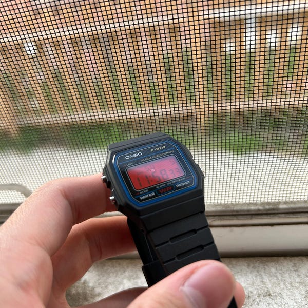 Custom Black Casio Watch With Red Screen Color Mod - Etsy