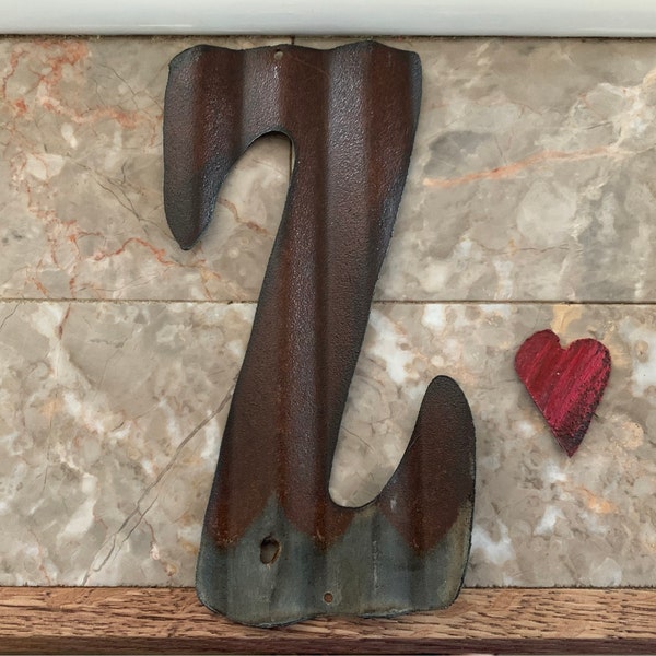 8" Corrugated Tin Letters / Rustic Tin Letters / Rusty Tin Letters ...