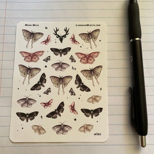 MOON Moth Planner Sticker Sheet - Etsy