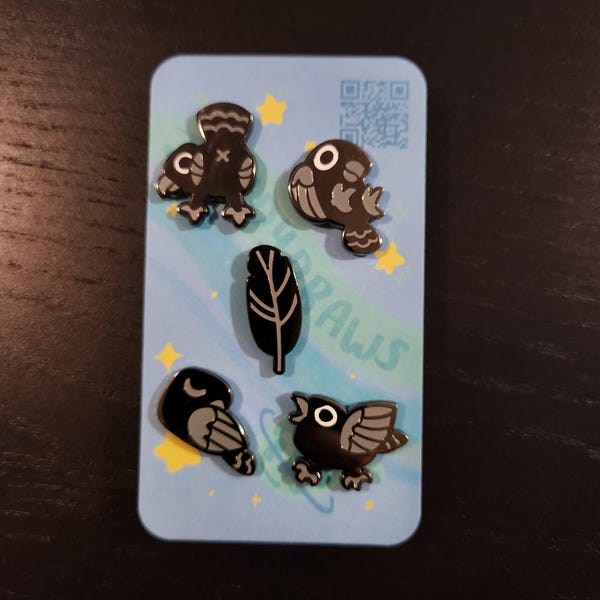 Mini Crow Enamel Pins / Filler Pins - Etsy