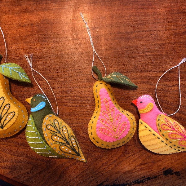 Partridge & Pear PDF Pattern for a Hand Sewn Wool Felt Christmas ...