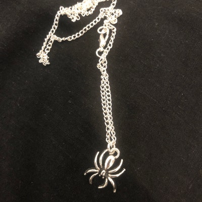 Silver Chain Necklace With Silver Spider Charm Silver Spider - Etsy UK