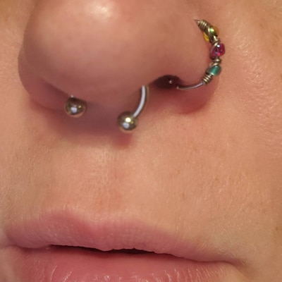 Mermaid Tears Teal, Red & Green Nose Ring Nickel-free Nose Jewelry Sold ...