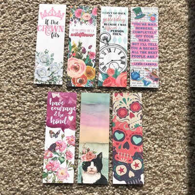 Have Courage and Be Kind Floral Quote Bookmark, Watercolor Butterfly ...