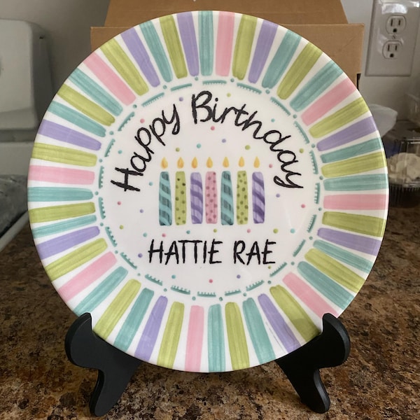 Personalized First Birthday Plate | Baby Keepsake Gift, Custom Ceramic ...