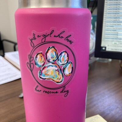 Just A Girl Who Loves Her Rescue Dog Sticker, Quotes Sticker, Dog Lover ...