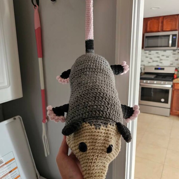 Possum Holiday Stocking, Crochet Possum Christmas Stocking, Possum Bag ...