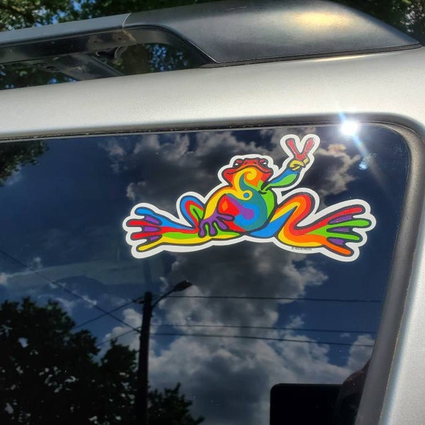 Peace Frogs Teacher Sticker ~ 5" Diameter ~ Made of Durable Vinyl ...