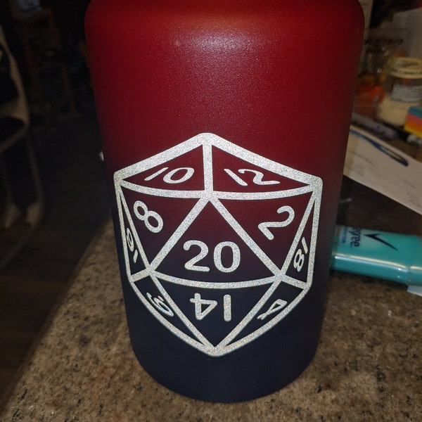 D20 Decal, 20 Sided Dice Laptop Sticker, Gaming Dice Laptop Decal, D20 ...