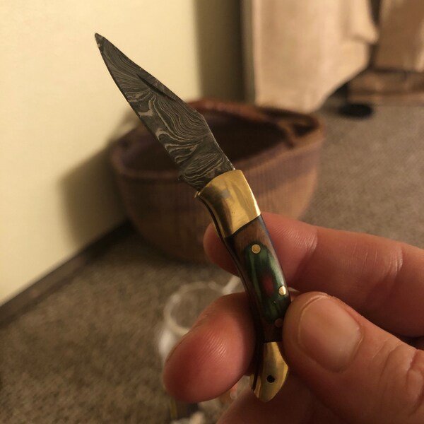 Farrier's Rasp Blade Bull Cutter Knife W/ Polypearl Resin and Custom ...