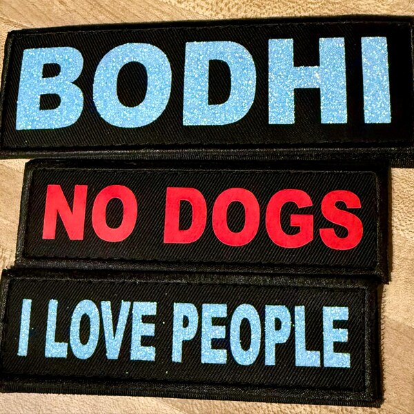 Custom Patch W/glitter Letters for Dog Vest, Harness | Bling Text ...