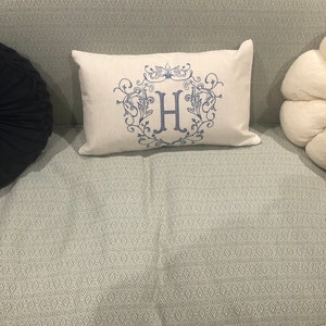 FRENCH COUNTRY MONOGRAM Pillow Cover, French Cottage Personalized ...