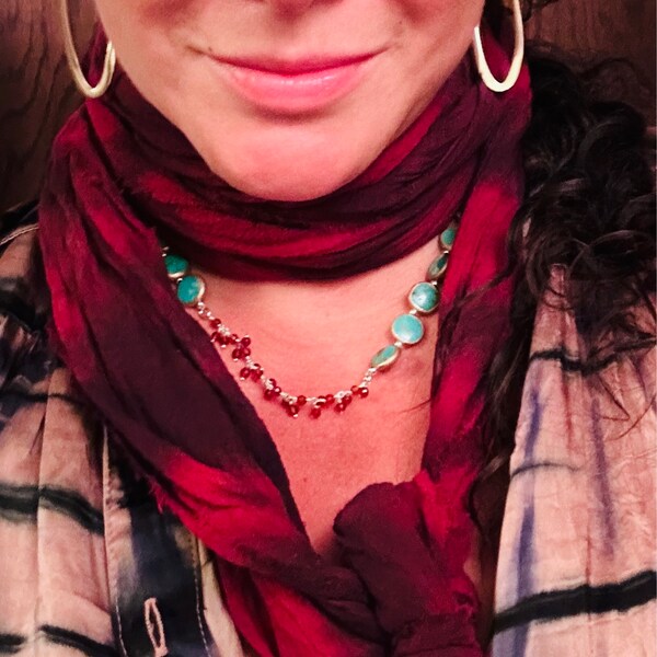 DARK RED Tie Dye Rockstar Scarf, Extra Long, Knotted - Etsy