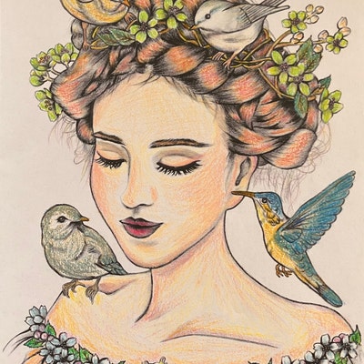 Printable Coloring Pages for Adults L the Spring Bride, Elise, Women ...