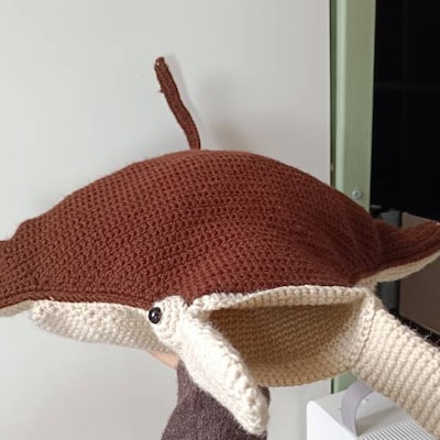 CROCHET PATTERN Manta Ray Jacque the Manta Ray With Handkerchief Eco ...