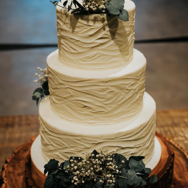 Artificial White Rose Olive Greenery Cake Arrangement Decor - Floral ...