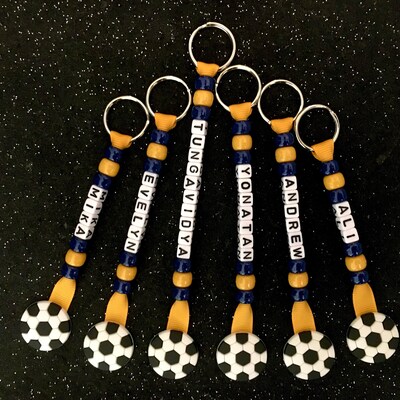 Football Soccer Futsal Personalised Key Chain Ring End of Season Team ...