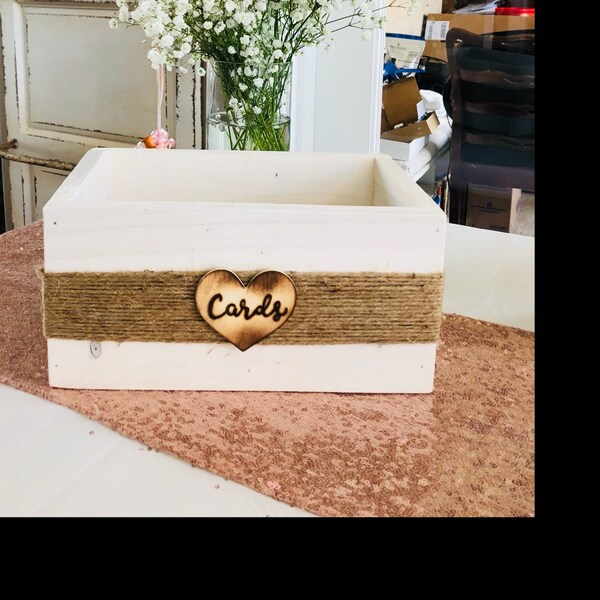 Wedding Card Box, Rustic Card Box, Card Box, Wood Card Holder, Rustic ...