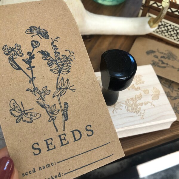 Seed Packet Stamp | Seed Labeling Stamp | Fill in the Blank Rubber ...