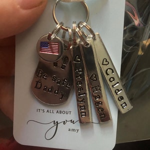 Be Safe Daddy Keychain, Deployment Keychain, Deployment Gift From Kids ...
