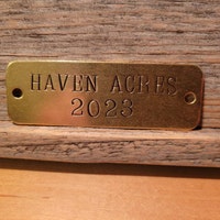 Custom Year or Date Tags Hand Punched Brass and Metal Tag or Plate Hand ...